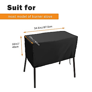 Black Patio Covers for 2-Burner Camp Stove, Luxiv Heavy-Duty Camp Chef 2 Burner Cover Burners Stove Waterproof Cover 34.5 x 16 x 16 Inches
