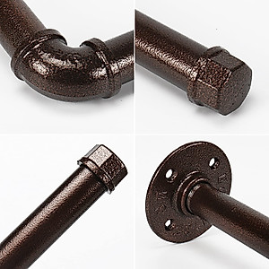 Jeasor Industrial Iron Pipe Kitchen Paper Towel Holder, Vintage Farmhouse Heavy Duty DIY Industrial Rustic Wall Mount Paper Towel Rack for Kitchen Bathroom(1, Bronze)