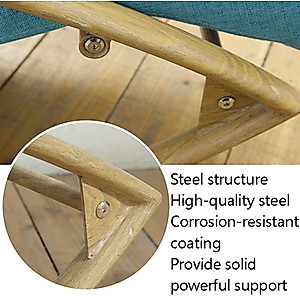 Widened Rocking Chair Outdoor Rocker Oversized Rocker With Steel Frame, Padded Cushion Portable Camping Chairs Modern Rocking Lawn Chair For Patio, Backyard, Balcony, Porch, Load Capacity 150KG ( Colo