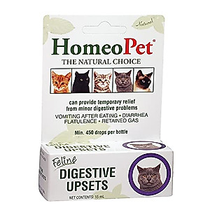 HomeoPet Feline Digestive Upsets, Natural Digestive Supplement for Cats, 15 Milliliters