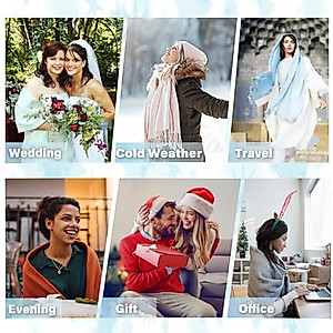 TwoYek Women's Scarf Pashmina Shawls and Wraps for Evening Dress Wedding Bridesmaid Bridal Winter Warm Large Soft Silky Scarves Black