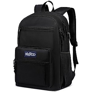 BIKROD Laptop Backpack for Men and Women, 15.6 Inch School Backpack for Teen Boys and Girls, Lightweight Casual Black Travel Backpack with USB Charging Port, Daily-use Bookbag Fits