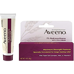 Aveeno 1% Hydrocortisone Anti-Itch Cream, 1 Oz ( Pack of 3 )