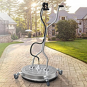 YITAHOME Pressure Washer Surface Cleaner, 20" Dual Handle with 4 Nozzles, High Pressure Cleaner for Driveways, Sidewalks, Patios, Decks Stainless Steel Housing & 3/8" Quick Connector, Max 4500 PSI