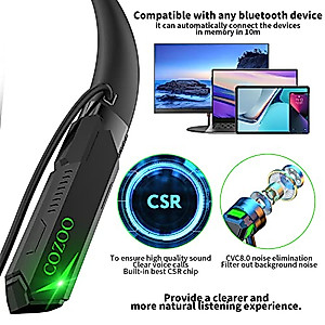 Neckband Bluetooth Headphones,COZOO Bluetooth Wireless Earbuds Neckband Waterproof Sports Earphones w/Mic,HiFi Stereo in-Ear Magnetic Noise Cancelling Earbuds,Acc/ENC Dual Audio Decoding,23H Playtime