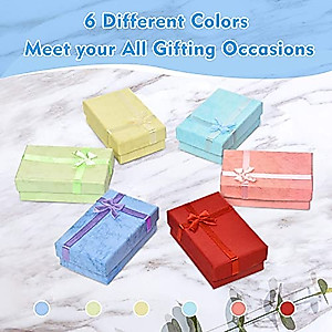 24-Piece Gifts Box Set, AQUEENLY Jewelry Gift Boxes for Rings, Pendants, Earring, Necklaces - Cardboard Jewelry Boxes for Anniversaries, Weddings, Birthdays, Assorted Colors - 3.2 x 2.0 x 1.1 Inches