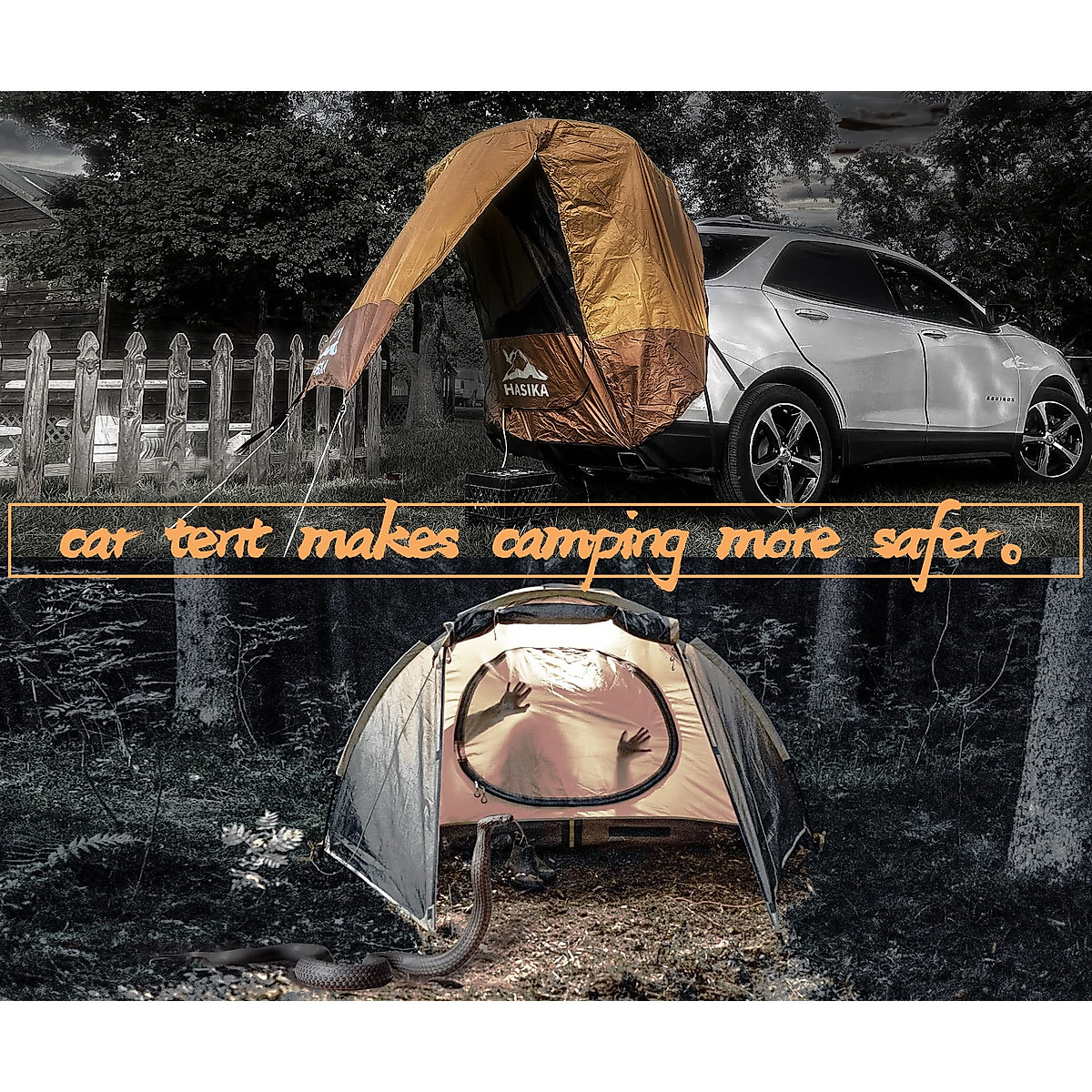 Hasika Camping Tent 2 Person Sun Shade Privacy Shelter Easy Set Up 120 Seconds Waterproof 3000MM UPF 50+ Yellow (Small)