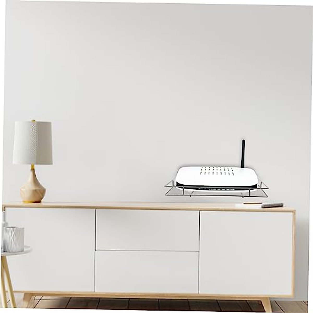 SEWACC Iron Nail- Router Storage Rack Wall Shelf Display Shelf Decor Television Screen Shelf Small Floating Shelves Projector Wall Mount Wall Shelves for Bedroom Shelf for Bedroom