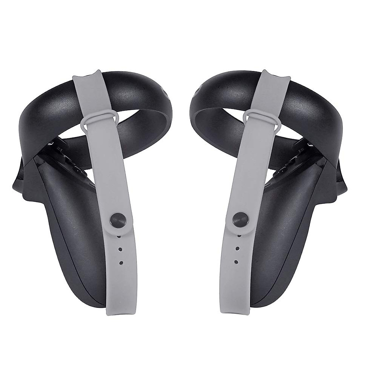 HIJIAO Design silicone Knuckle Strap for Oculus Quest/Oculus Rift S Touch Controller Grip Accessories (1 Pair) (gray)