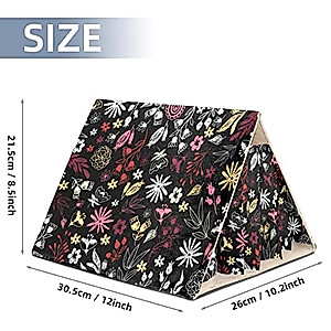 Y-DSIWX Guinea Pig Hideout Cozy Hamster House Cave for Bunny Chinchilla Hedgehog Small Animal Colourful Flowers Leaves