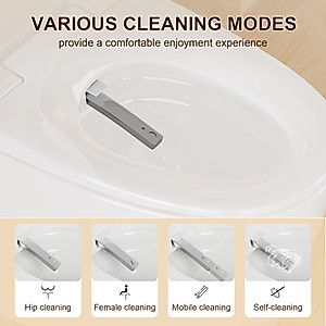 SUPERFLO Smart Toilet with Bidet Built In, One Piece Bidet Toilet with Remote Control | Smart Toilets For Bathrooms with Auto Flush/Heated Seat/Warm Water/Air Drying/Led Night Light