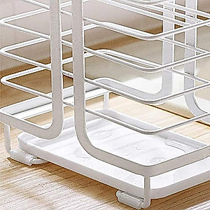 CUJUX Stainless Steel Kitchen Knife Holder White Universal Metal Wood Bamboo Knife Block Rack Multifunction Storage Stand Organizer(Without knife)