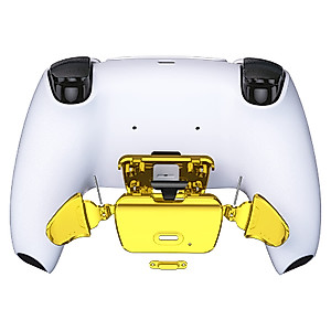 Chrome Gold Replacement Redesigned K1 K2 Back Button Housing Shell for PS5 Controller eXtremerate Rise Remap Kit - Controller & Rise Remap Board NOT Included