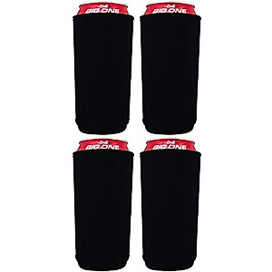 Blank Neoprene 24 oz. Can Coolie (4 Pack, Black)