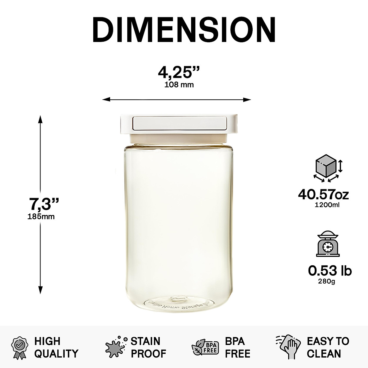 Cliik 3-Pack Magnetic Stackable Kitchen Containers, Jars for Organization and Storage, Kitchen Storage & Pantry Organizer with Lid, Shatterproof, Leakproof & Airtight