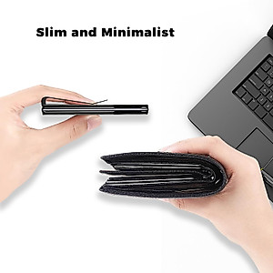 MONOCARBON Minimalist-Wallet, Real-Carbon-Fiber-Wallet-RFID-Blocking, Slim Credit Card Holder Wallet, Front Pocket Money Clip for Men EDC. (Carbon Fiber)