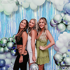 KatchOn, XtraLarge Neon Iridescent Streamers - 3.2x6.5 Feet Iridescent Party Decorations | Iridescent Fringe Curtain, Bachelorette Party Decorations | Iridescent Backdrop, Mermaid Birthday Decorations