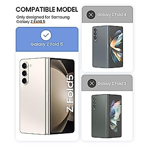 Caka Case Designed for Galaxy Z Fold 5 Case with Screen Protector, 360°Ring Magnetic Kickstand & Camera Cover & Hinge Protector for Samsung Galaxy Z Fold 5 Phone - Navy Blue