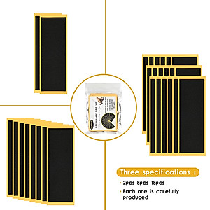 ACFELLE Fingerboard Grip Tape, PRO Quality 8 Sheets Foam Black Wooden Mini Skateboard Strong Adhesive Stickers 110mm x 38mm (8)