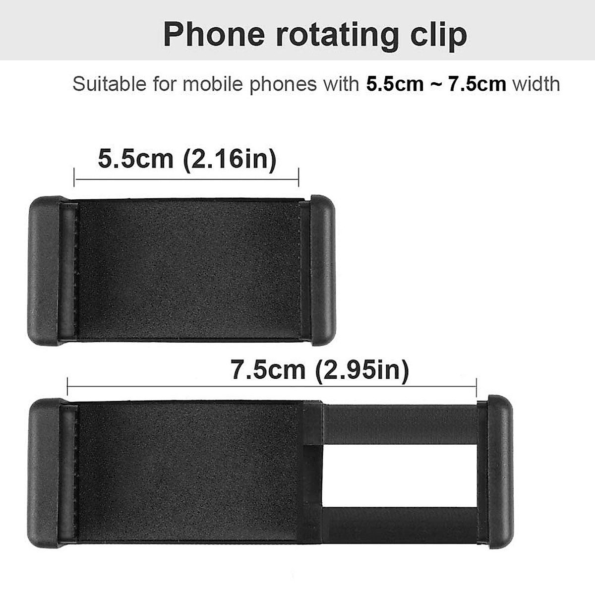 CALIDAKA Guitar Head Clip Guitar Phone Holder Smartphone Guitar Capo 360 Rotation Headstock Cell Phone Clamp Clip Mount for Electric or Acoustic Guitars, Fits Smartphone with 2.16in-2.95in