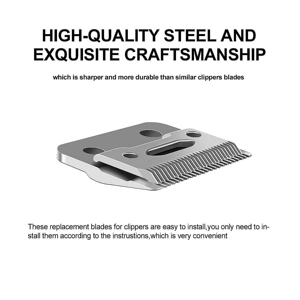 4pcs Barber Clippers Blade Replacement Compatible with Wahl Magic Clip Senior Clippers Cordless Professional 5 Star Series Super Taper/Taper 2000/Icon Sterling 3/9