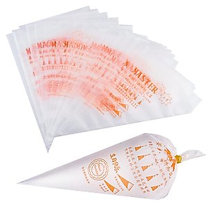 LABOTA 200 Piece Disposable Cream Pastry Bags 10inch Piping Bags for Cake Decoration and Desserts