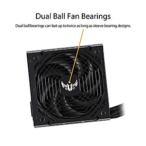 ASUS TUF GAMING 550W Bronze PSU, Power Supply(Axial-tech fan design, Dual Ball Fan Bearings, 0dB Technology, 80 PLUS Bronze Certification, 80cm 8-pin CPU Connector, 6-year Warranty)