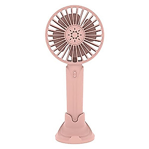 CHOKOVIE Handheld Pocket Fan, Mini Portable Fan 2000mAh Battery Operated Speed Adjustable USB Rechargeable Fan, USB Desk Fan with Base for Kids Girls Women Men Indoor Outdoor Travel (Pink)