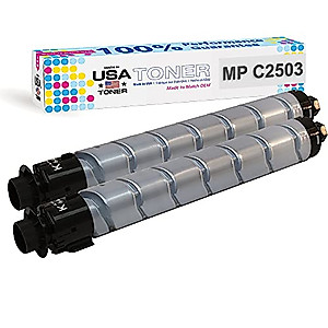 MADE IN USA TONER Compatible Replacement for Ricoh MP C2003 MP C2503 MP C2004 MP C2504 Lanier Savin MP C2003 MP C2503 841918 (Black, 2 Pack)