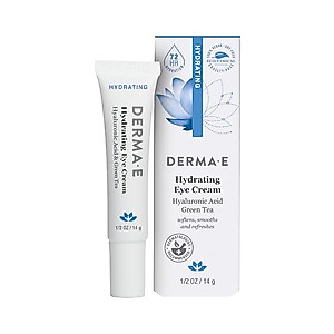 DERMA-E Hydrating Eye Cream – Firming and Lifting Hyaluronic Acid Treatment - Under Eye and Upper Eyelid Cream Reduces Puffiness and Appearance of Fine Lines, 0.5 oz