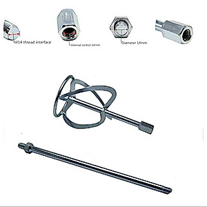 Concrete mixing head, paint mixer, paint mixer drill bit accessories, cement mixer tool drill bit, M14 electric brick mixer accessories, segmented S mixing head.