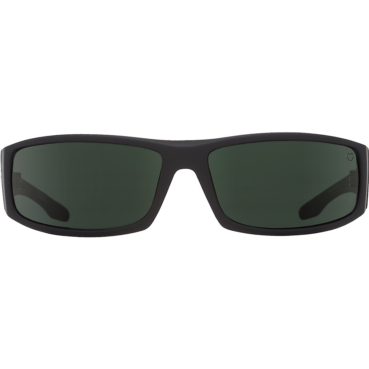 SPY Cooper XL, Rectangular Wrap Sunglasses, Color and Contrast Enhancing Lenses, Matte Black - Grey Polarized Lenses