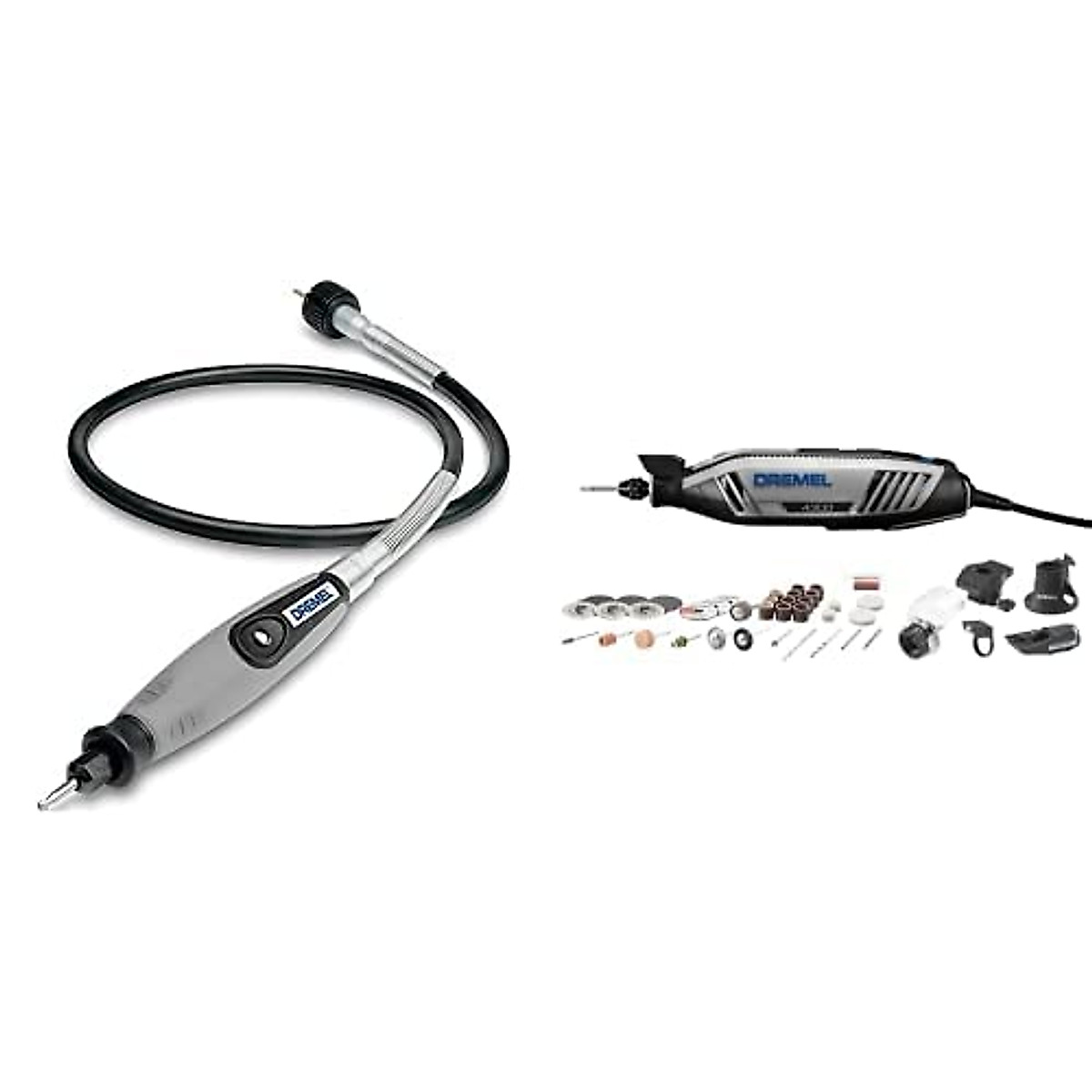 Dremel 4300-5/40 High Performance Rotary Tool Kit & 225-01- Flex Shaft Rotary Tool Attachment with Comfort Grip and 36” Long Cable - Engraver, Polisher, and Mini Sander