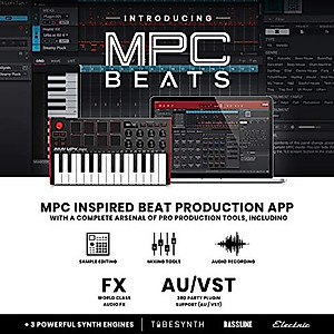 Akai MPK Mini MK3 MIDI Keyboard Controller + M-Audio SP2 Sustain Pedal, with MPC Beats and Software Suite – Beat Maker Bundle