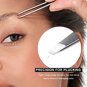 Precision Tweezers for Eyebrows-NLM Tweezers Set for Ingrown Hair Removal, Professional Brow Remover Tools for Women and Girls, Hair Plucking Daily Beauty Tool with Leather Case