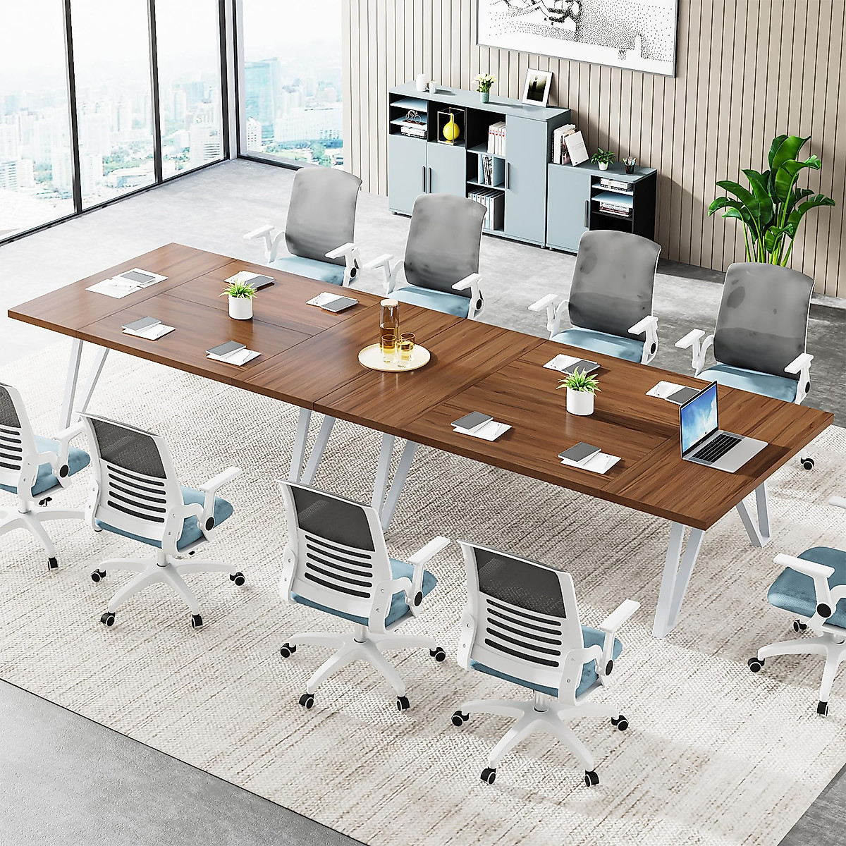 Tribesigns 6FT Conference Table, 70 in Meeting Table, Long Seminar Table for Meeting Room, Rectangular Modular Conference Room Table, Large Computer Table for Office, Boardroom.