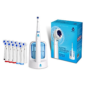 Pursonic RET200 Power Rechargeable Electric Toothbrush With UV Sanitizing Function, 12 Brush Heads Included