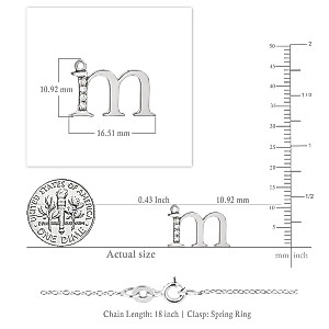 Dazzlingrock Collection 0.05 Carat (ctw) 18K Diamond Lowercase Letter 'm' Initial Pendant, White Gold