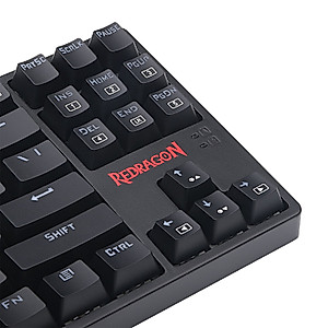 Redragon K576R DAKSA Mechanical Gaming Keyboard Wired USB LED Rainbow Backlit Compact Mechanical Gamers Keyboard 87 Keys for PC Computer Laptop Blue Switches (Black)