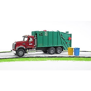 Bruder Mack Granite Garbage Truck (Ruby red-Green)