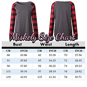 Miskely Women's Casual Color Block Long Sleeve Pullover Blouse With Pocket Loose Lightweight Tunic Tops Sweatshirt (XX-Large, A Grey Red Sleeve)