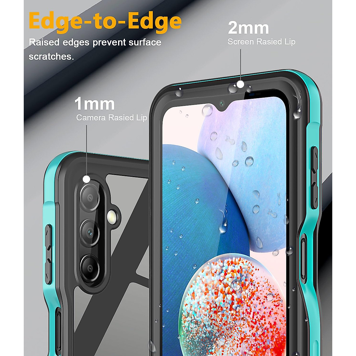 Dewfoam for Samsung Galaxy A14 5G Case Waterproof, [Built-in Screen Protector] [360° Full Body] Heavy Duty Shockproof Dustproof Protective Phone Case for Samsung A14 5G (2023) (Teal)