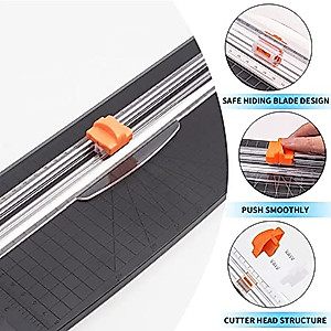 ZEQUAN Paper Cutter Blades, Paper Trimmers Replacement Blades with Safe Hiding Blade Design, Orange 1 x 1 x 0.86 in