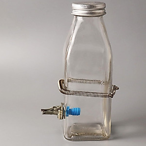 1Pc Silver Spring with Clip Used Singly Combination to Hold Water Dispenser Bottle for Animals Metal Spring Clip and Fasteners,Good Flexibility and Durable Pet Supplies,Feeding and Watering Supplies