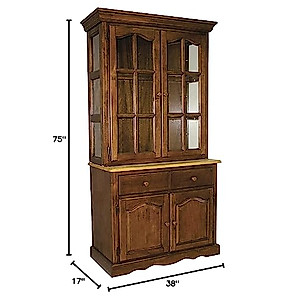 Sunset Trading Keepsake Buffet Hutch, Nutmeg Brown and Light Oak