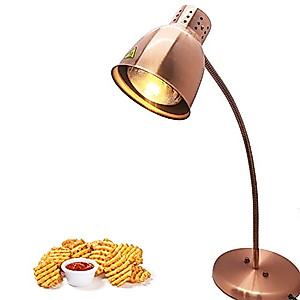 Freestanding Food Heat Lamp with 250w Bulb Food Warmer Light Heating Food Lamps for Buffet Restaurant Home Catering (Copper(Single Head))