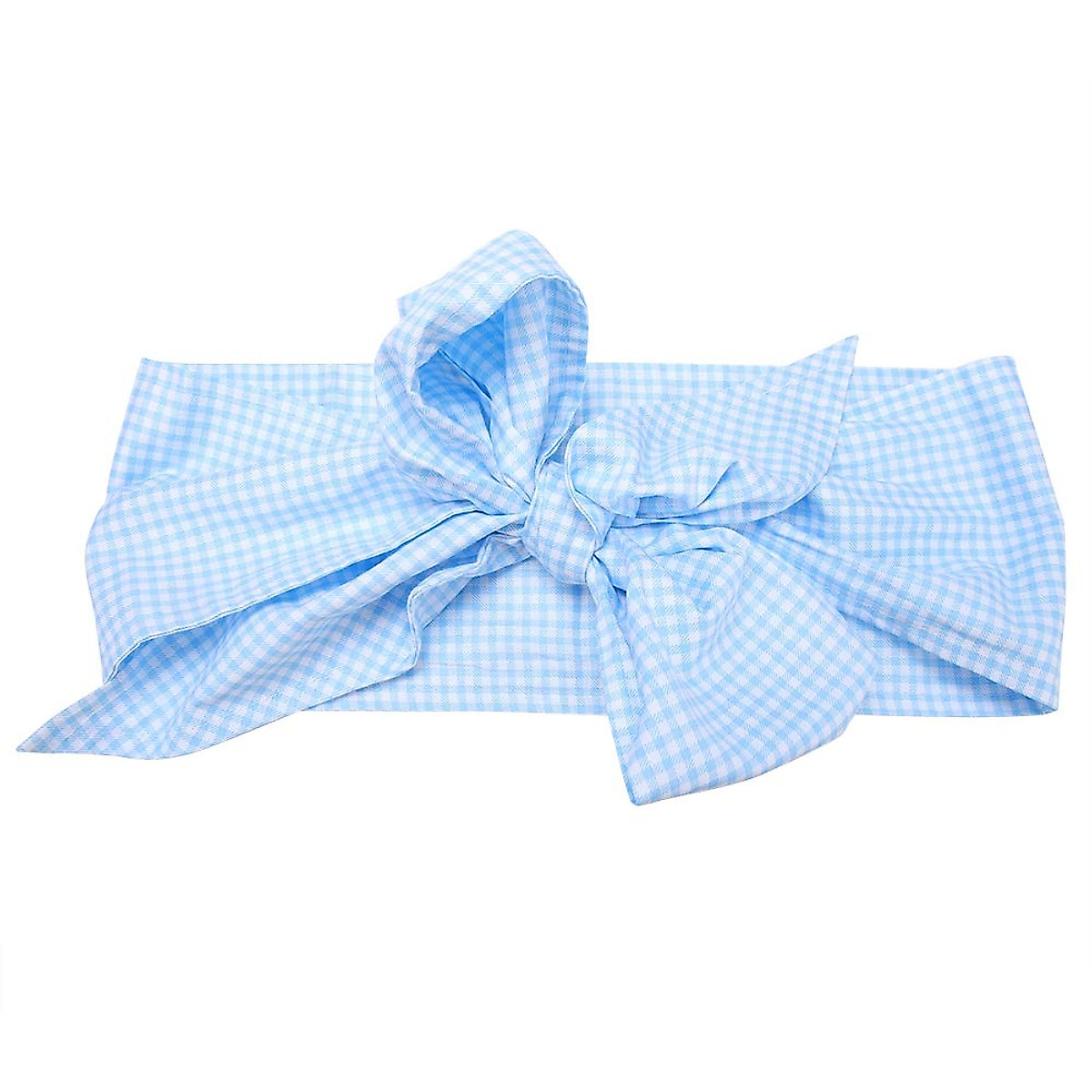 Tnfeeon Baby Swaddle Wrap Sash, Cotton Maternity Bowknot Newborn Infant Blanket for Photo Shot (Light Blue Plaid)