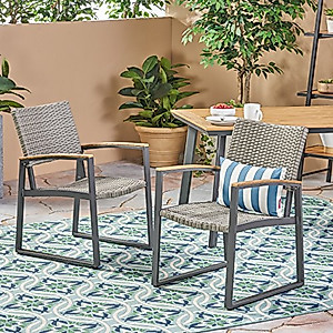 Christopher Knight Home Aubrey Outdoor Dining Chairs (Set of 2), Gray