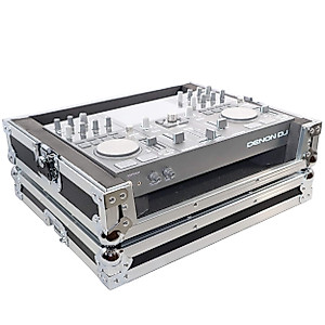ProX X-PRIMEGO ATA Style Flight Travel hard Case for Denon DJ Prime Go Digital Controller - Silver On Black