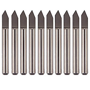 Eagles 3.175mm Flat Bottom Carbide CNC Engraving Bits 60 Degree 0.1mm V-Shape 1/8 Engraving Bits for PCB Acrylic Metal Aluminum, 10pcs